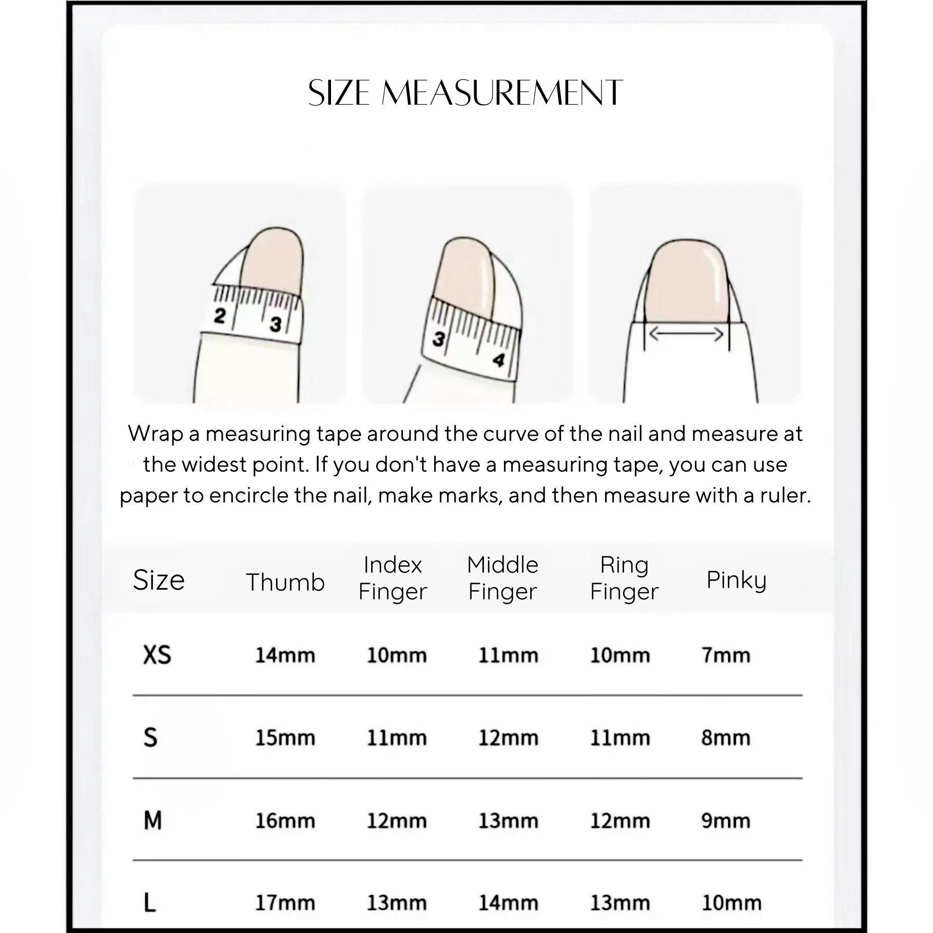 Size Guide - GlamTouch Nails